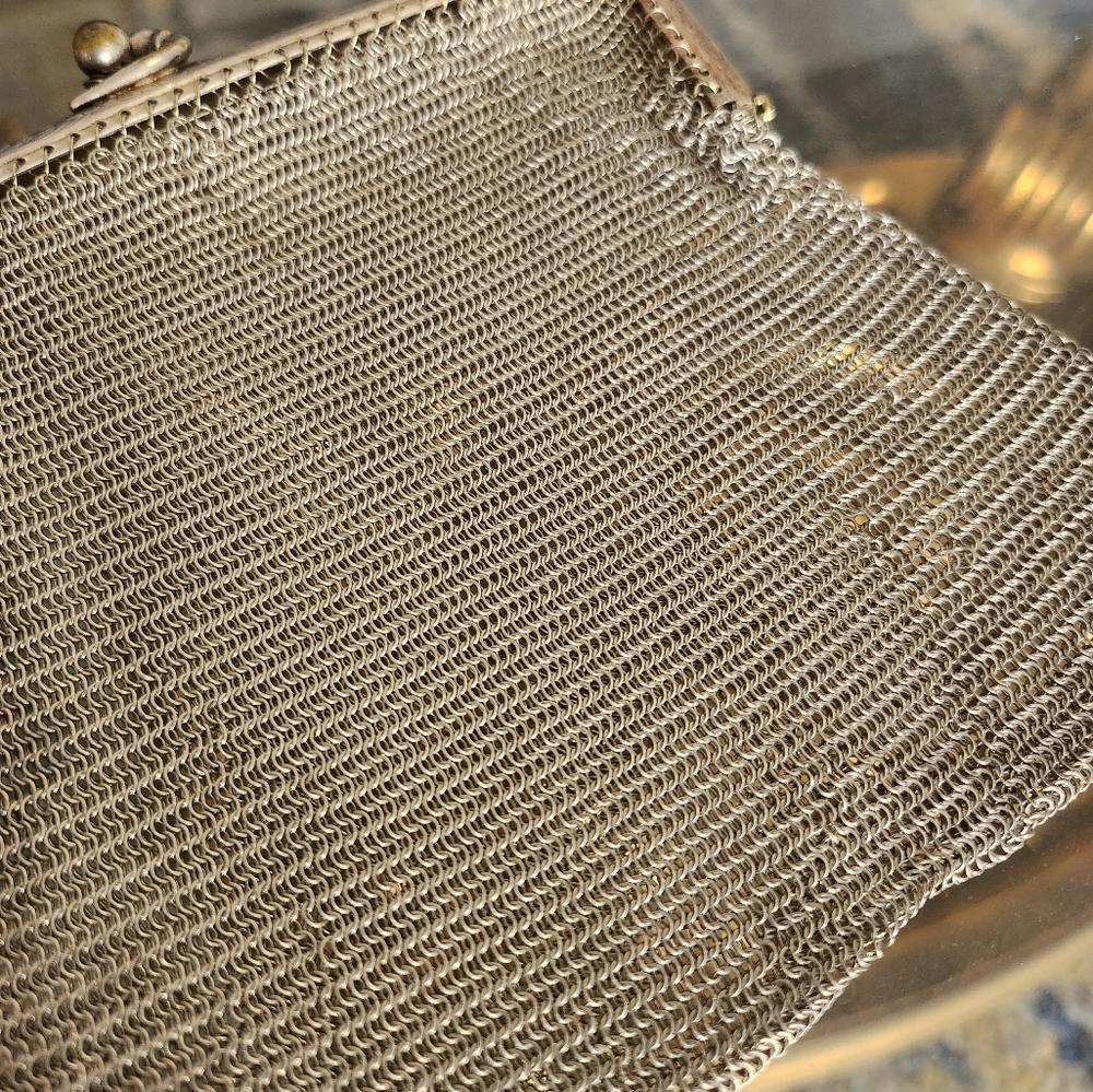 1920s German Silver Chainmail Purse - Gem
